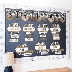 Cow Print Classroom Birthday Display Farmhouse Classroom Decor Cow ...
