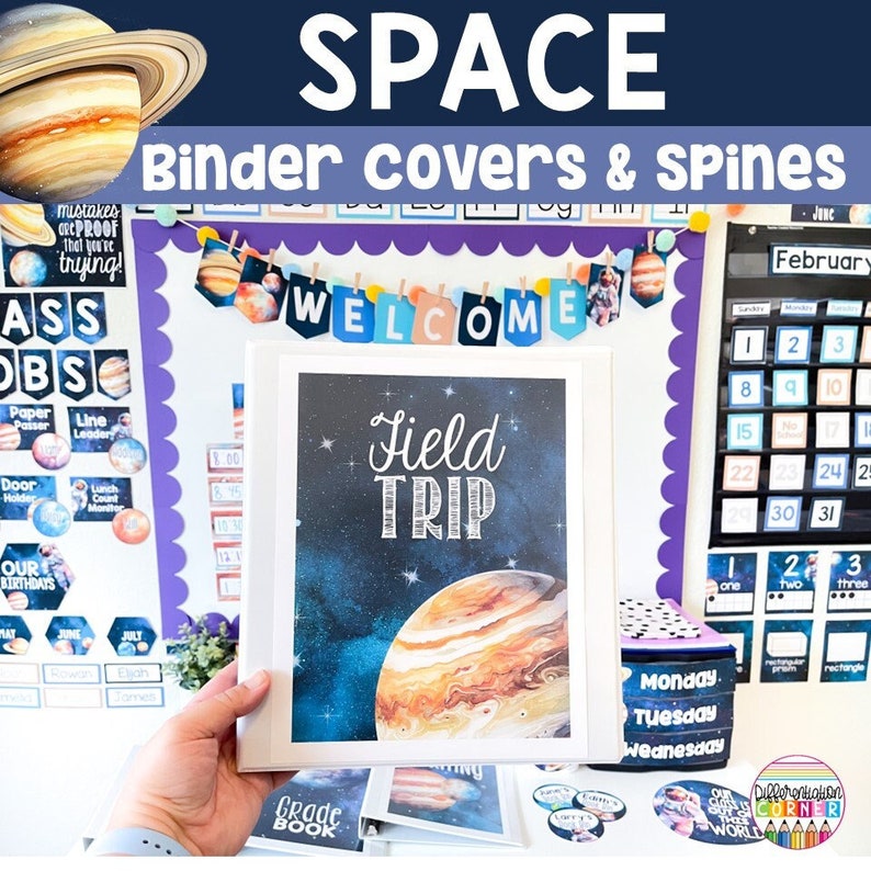 Editable Space Binder Covers and Spines Space Classroom Decor Space ...