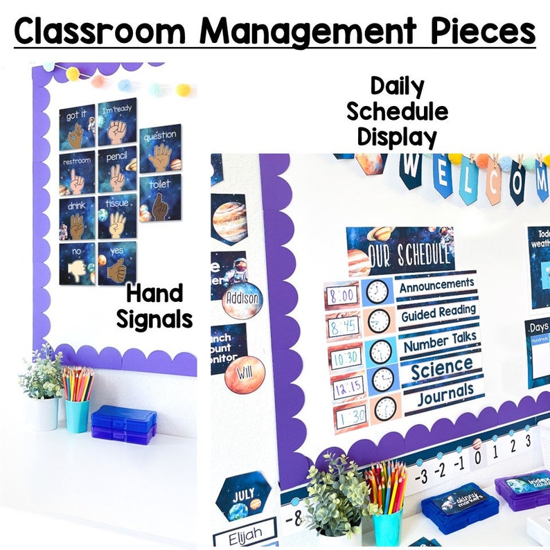 Space Classroom Decor Bundle | Classroom Bulletin Board Display Posters ...