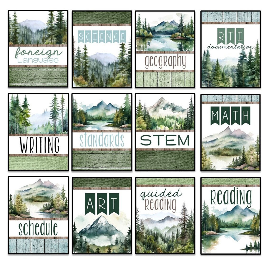 Editable Nature Binder Covers and Spines Nature Classroom Decor Forest ...