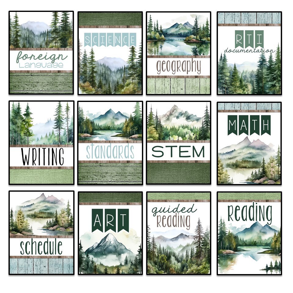 Editable Nature Binder Covers and Spines Nature Classroom Decor Forest ...