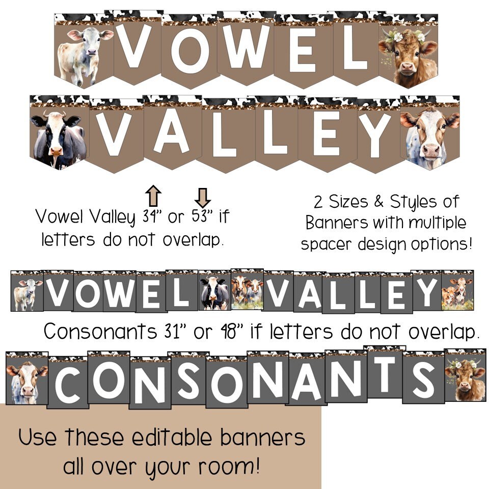 Sound Wall Classroom Posters Cow Classroom Decor Phonics Posters ...