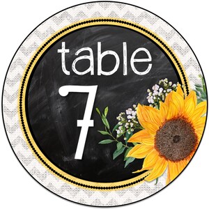 PRINTABLE Table Numbers Sunflower Farmhouse Classroom Decor Classroom ...