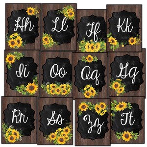 Alphabet Posters With Pictures for the Classroom Sunflower Farmhouse ...