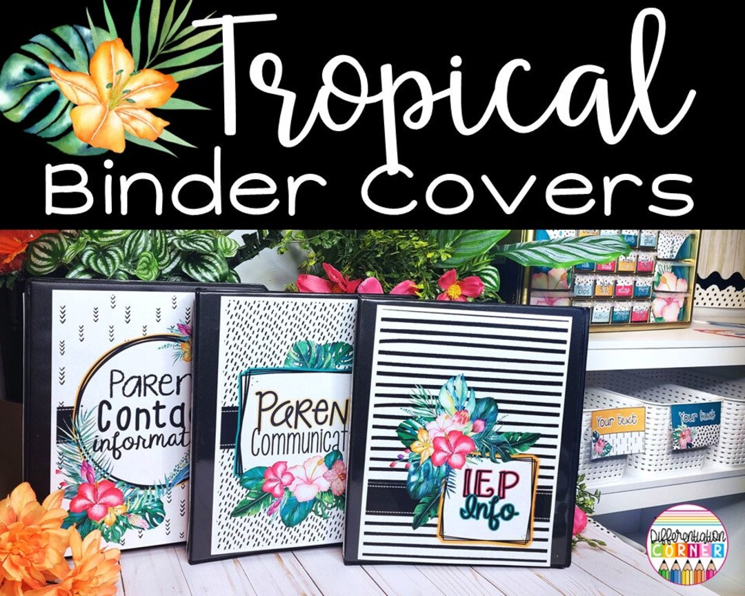 Editable Binder Covers and Spines Tropical Classroom Decor Printable ...