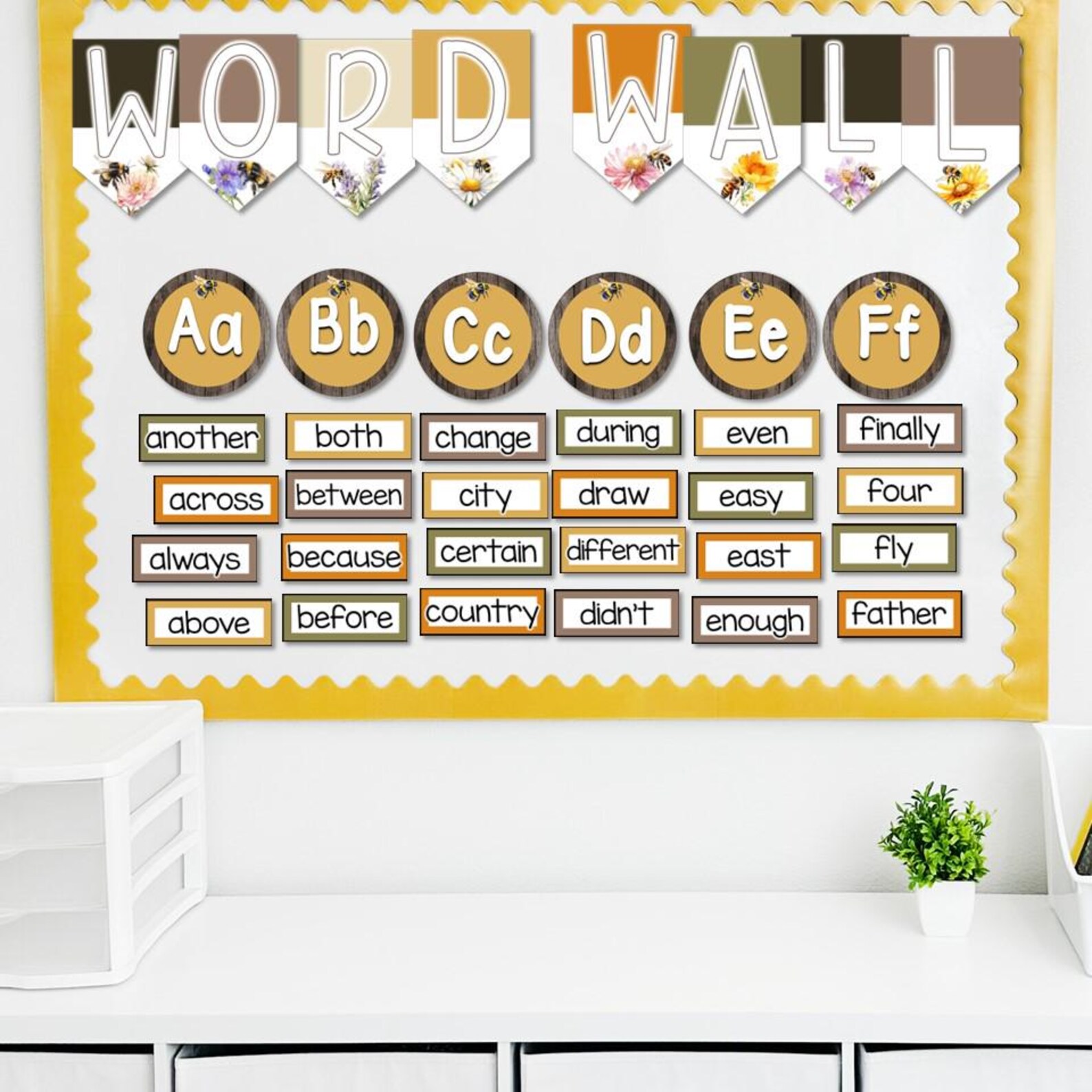 Classroom Word Wall Display Editable Bee Theme Classroom Decor Word ...