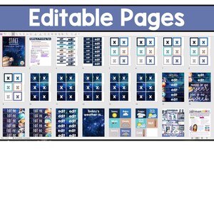 Space Classroom Calendar Set & Weather Display Space Classroom Decor ...