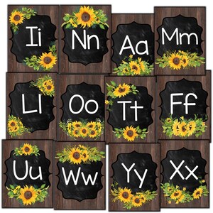 Alphabet Posters With Pictures for the Classroom Sunflower Farmhouse ...