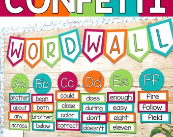 Alphabet Word Wall Learn Words for Each Letter Bright - Etsy