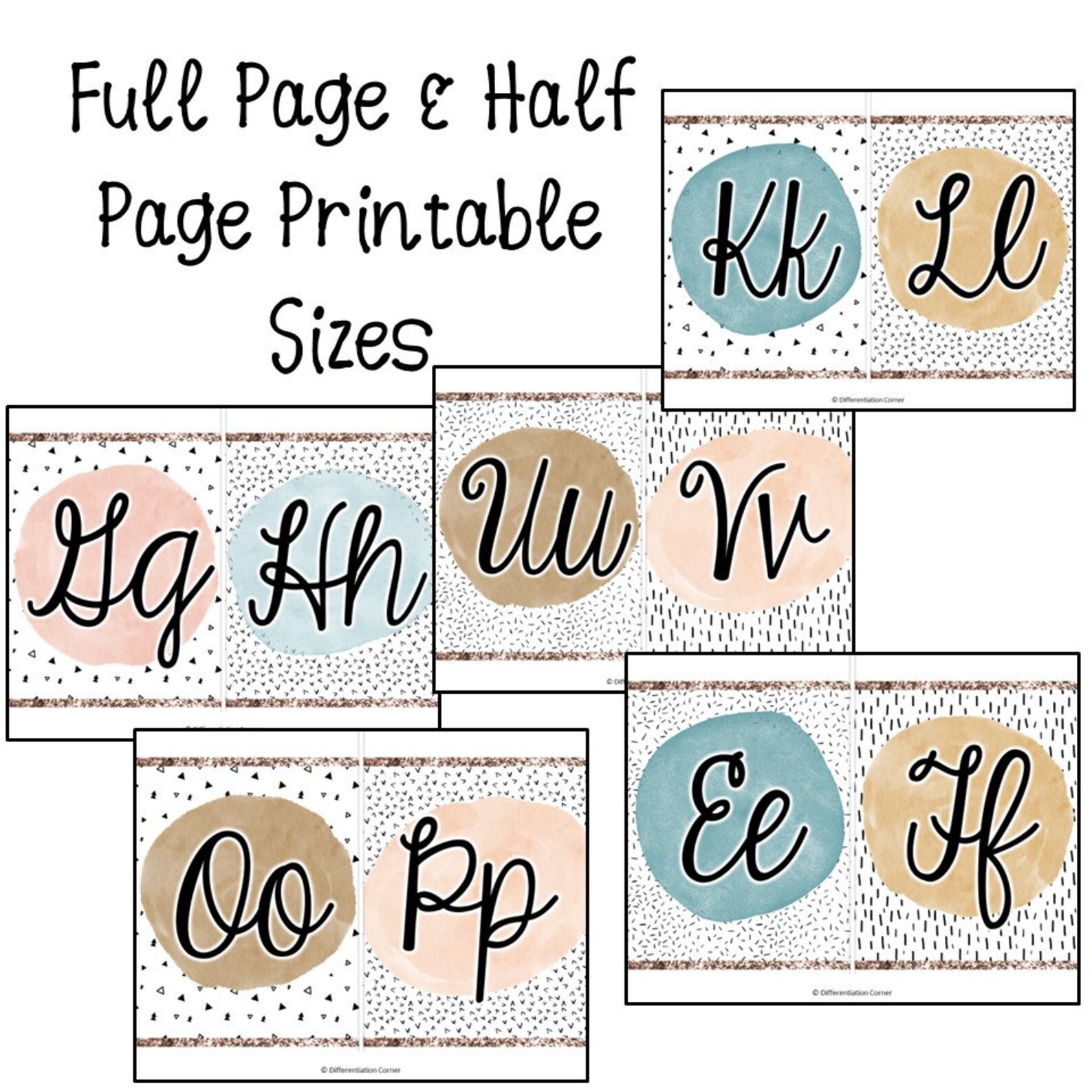 Cursive Alphabet Posters for the Classroom Neutral Boho - Etsy