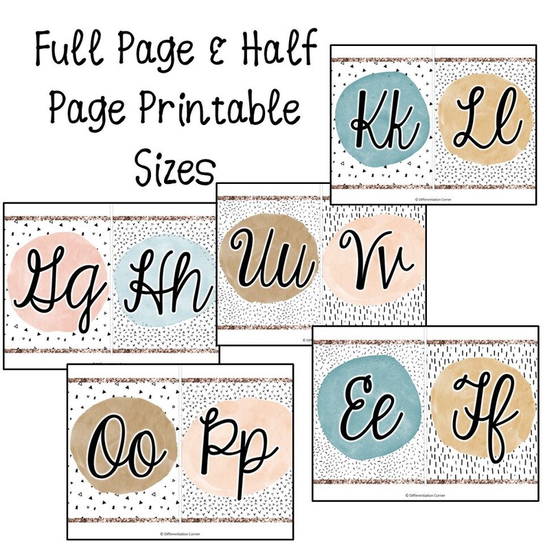 Cursive Alphabet Posters for the Classroom Neutral Boho - Etsy