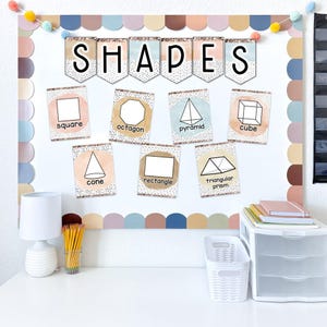 PRINTABLE Shape Posters and Charts | Neutral Boho Classroom Decor 2D ...