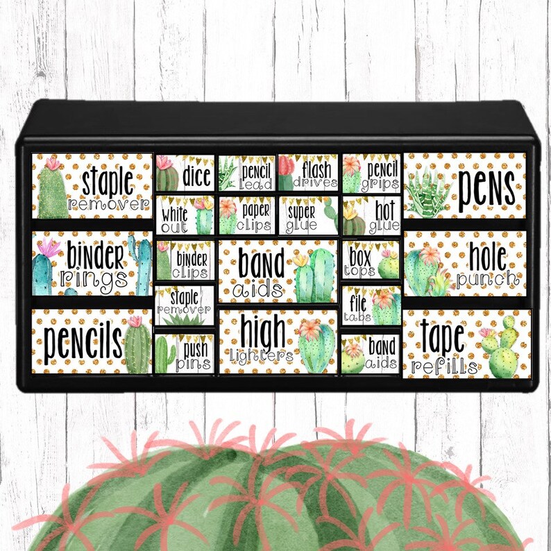 Cactus Teacher Tool Box Labels Cactus Classroom Decor Teacher - Etsy