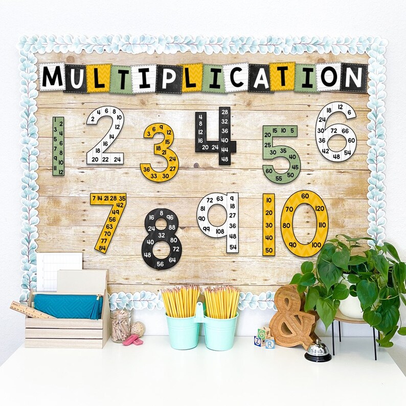 Multiplication Posters Sunflower Farmhouse Classroom Decor Printable ...