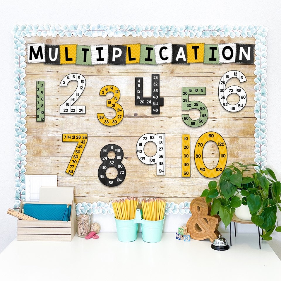 Multiplication Posters Sunflower Farmhouse Classroom Decor Printable ...