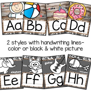 Cursive Alphabet Posters for the Classroom | Cow Print Farmhouse ...