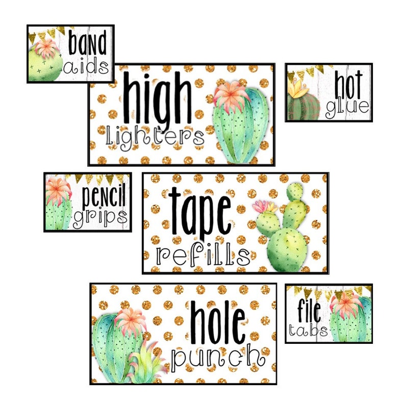 Cactus Teacher Tool Box Labels Cactus Classroom Decor Teacher - Etsy