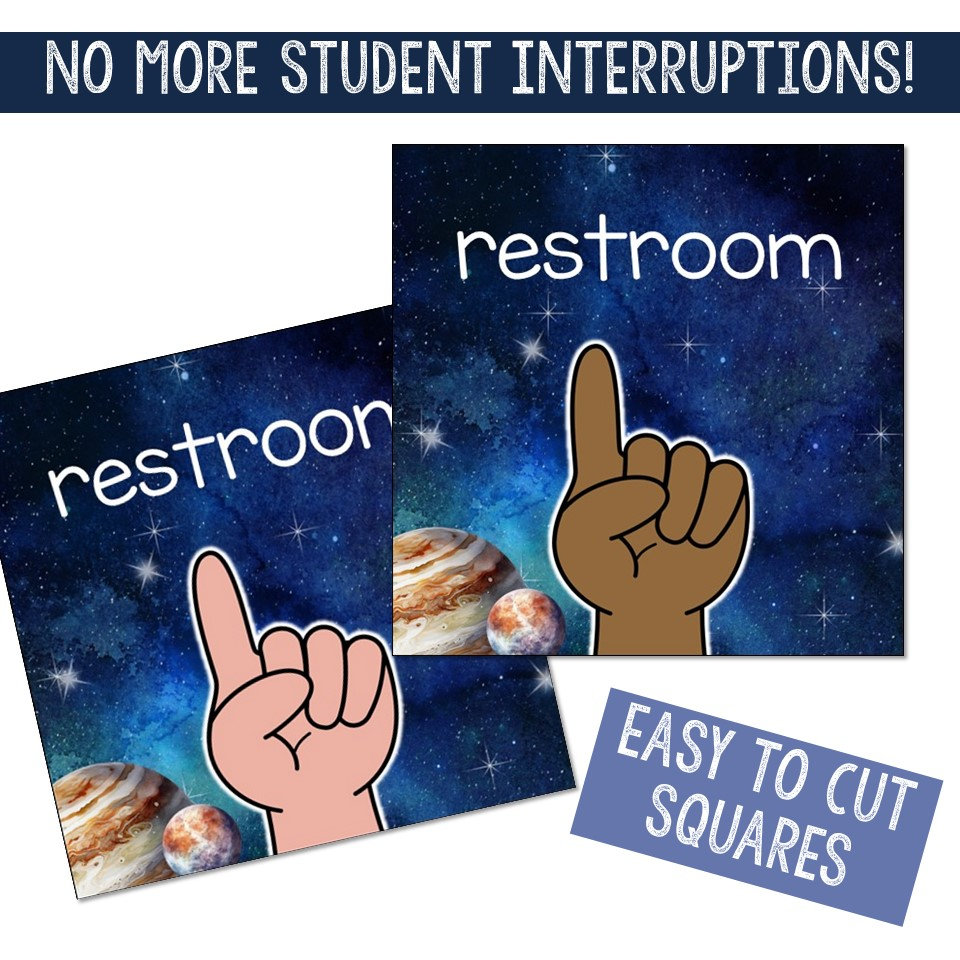 Classroom Hand Signal Posters, Space Classroom Decor, Editable Hand ...