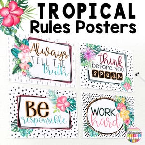 Editable Tropical Classroom Rules Posters Tropical Classroom Decor ...