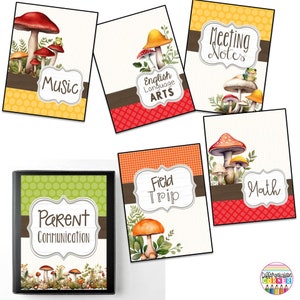 Editable Mushroom Binder Covers and Spines Retro Classroom Decor ...