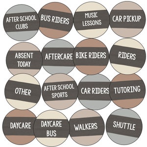 Neutral How We Go Home Dismissal Chart Template | Neutral Boho ...