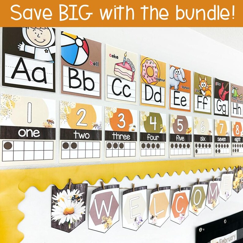 Classroom Word Wall Display Editable Bee Theme Classroom Decor Word ...