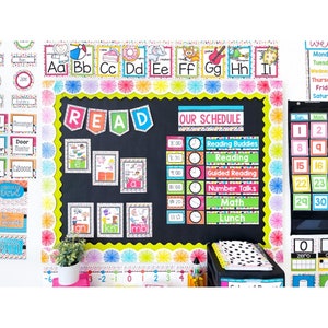 Editable Daily Schedule Cards Confetti Rainbow Classroom Decor ...