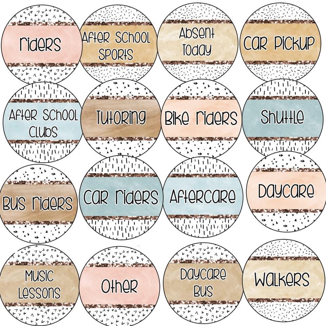 Neutral How We Go Home Dismissal Chart Template | Neutral Boho ...