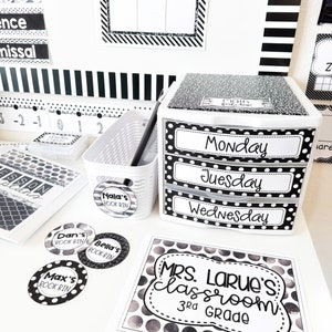 Modern Black and White Classroom Decor Bundle Classroom Bulletin Board ...