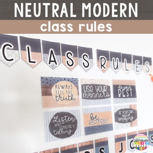 Editable Boho Classroom Rules Posters Neutral Boho Classroom Decor ...