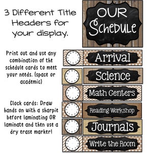 Editable Daily Schedule Cards Farmhouse Classroom Decor Farmhouse ...