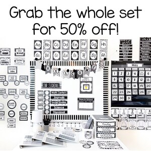 PRINTABLE Color Posters Pack | Black and White Classroom Decor | Black ...