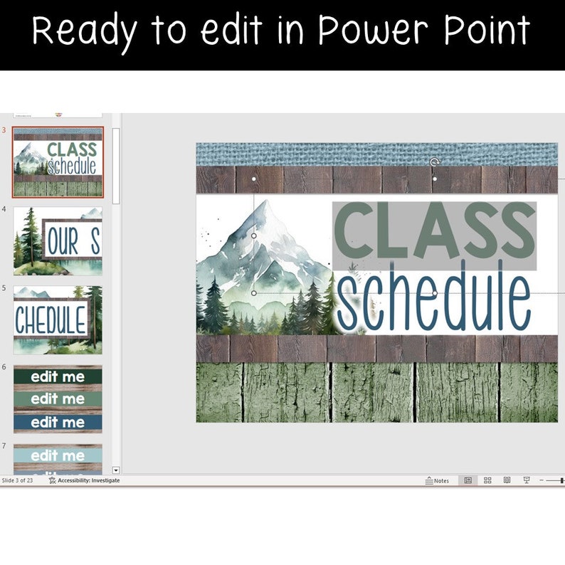 Editable Daily Schedule Cards Nature Classroom Decor Printable ...