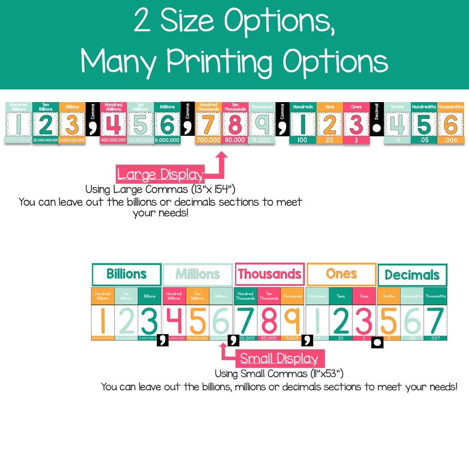 Place Value Chart Posters Place Value Wall Display Tropical Classroom ...