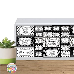 Black and White Teacher Tool Box Labels, Black and White Classroom ...