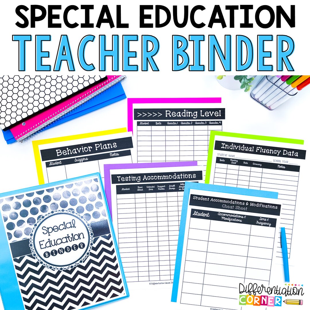 Special Education Teacher Binder Caseload Binder Special Education ...