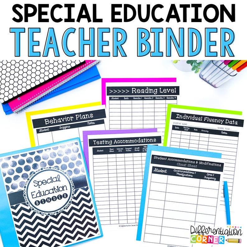 Special Education Teacher Binder Caseload Binder Special Education ...