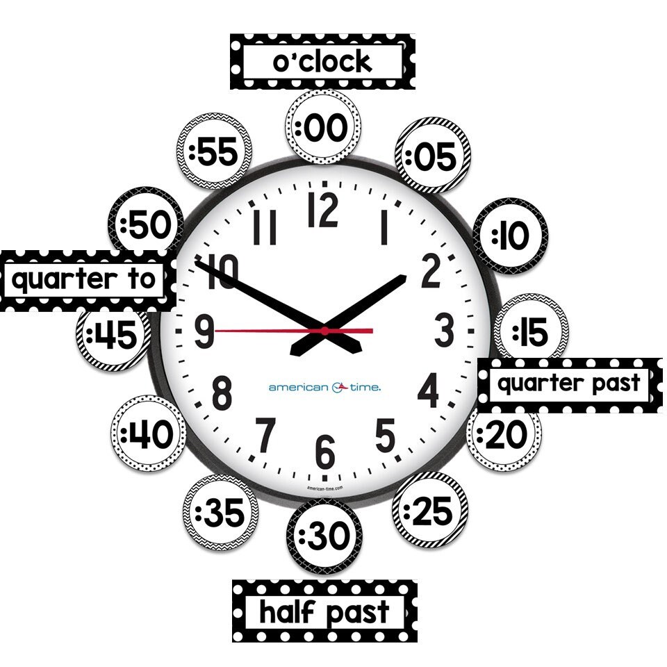 PRINTABLE Clock Label Numbers in 5 Minute Intervals Black and White ... PRINTABLE Clock Label Numbers in 5 Minute Intervals Black and White ...