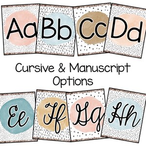 Alphabet Posters With Pictures for the Classroom | Neutral Boho ...