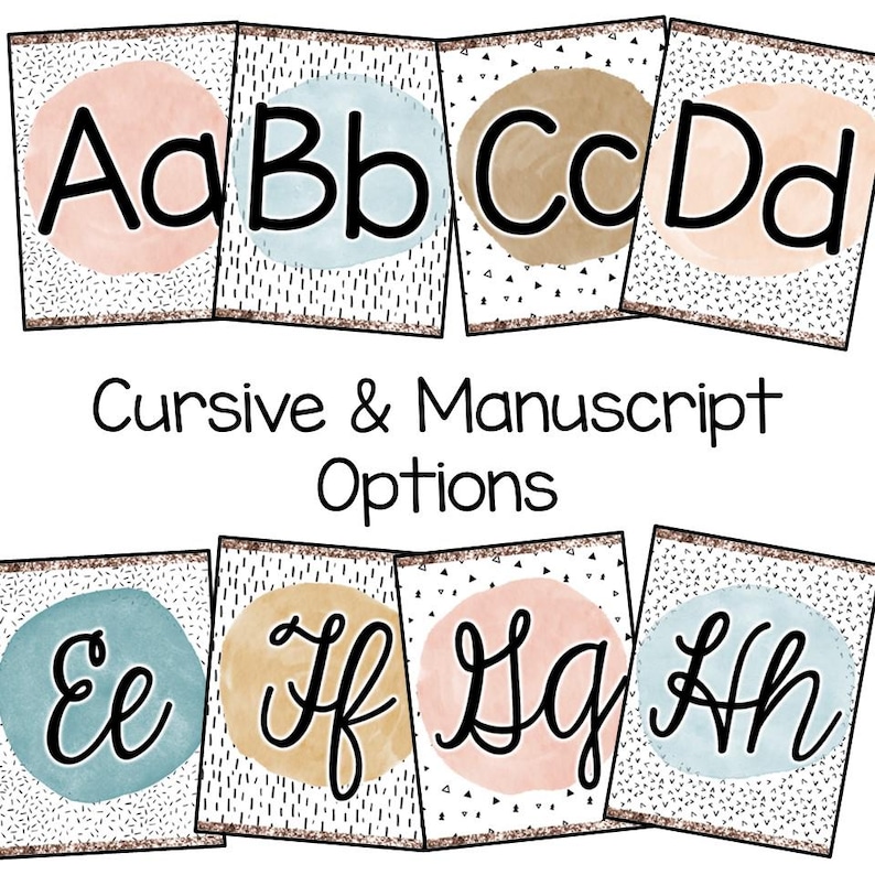 Alphabet Posters With Pictures for the Classroom | Neutral Boho ...