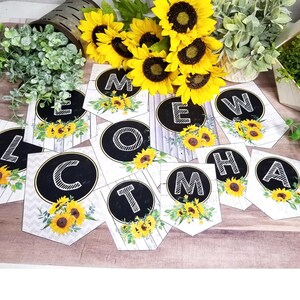 Editable Bunting Bulletin Board Banner Letters | Sunflower Farmhouse ...