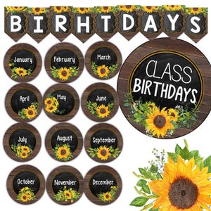 Classroom Birthday Display Farmhouse Classroom Decor Classroom Birthday ...