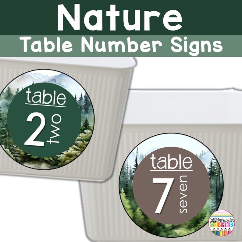 PRINTABLE Nature Table Numbers Nature Classroom Decor Classroom Table ...