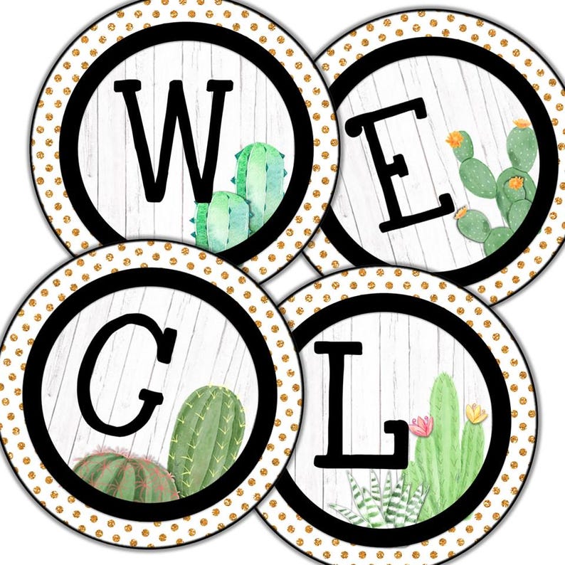 PRINTABLE Welcome Banner | Cactus Classroom Decor | Welcome Bunting ...
