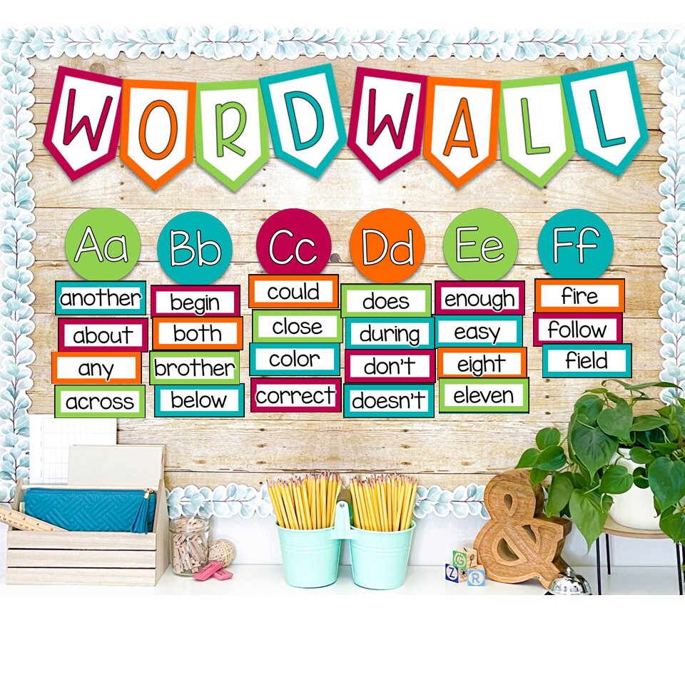 Classroom Word Wall Display Editable Confetti Rainbow Classroom Decor ...