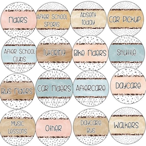 Neutral How We Go Home Dismissal Chart Template Neutral Boho Classroom ...