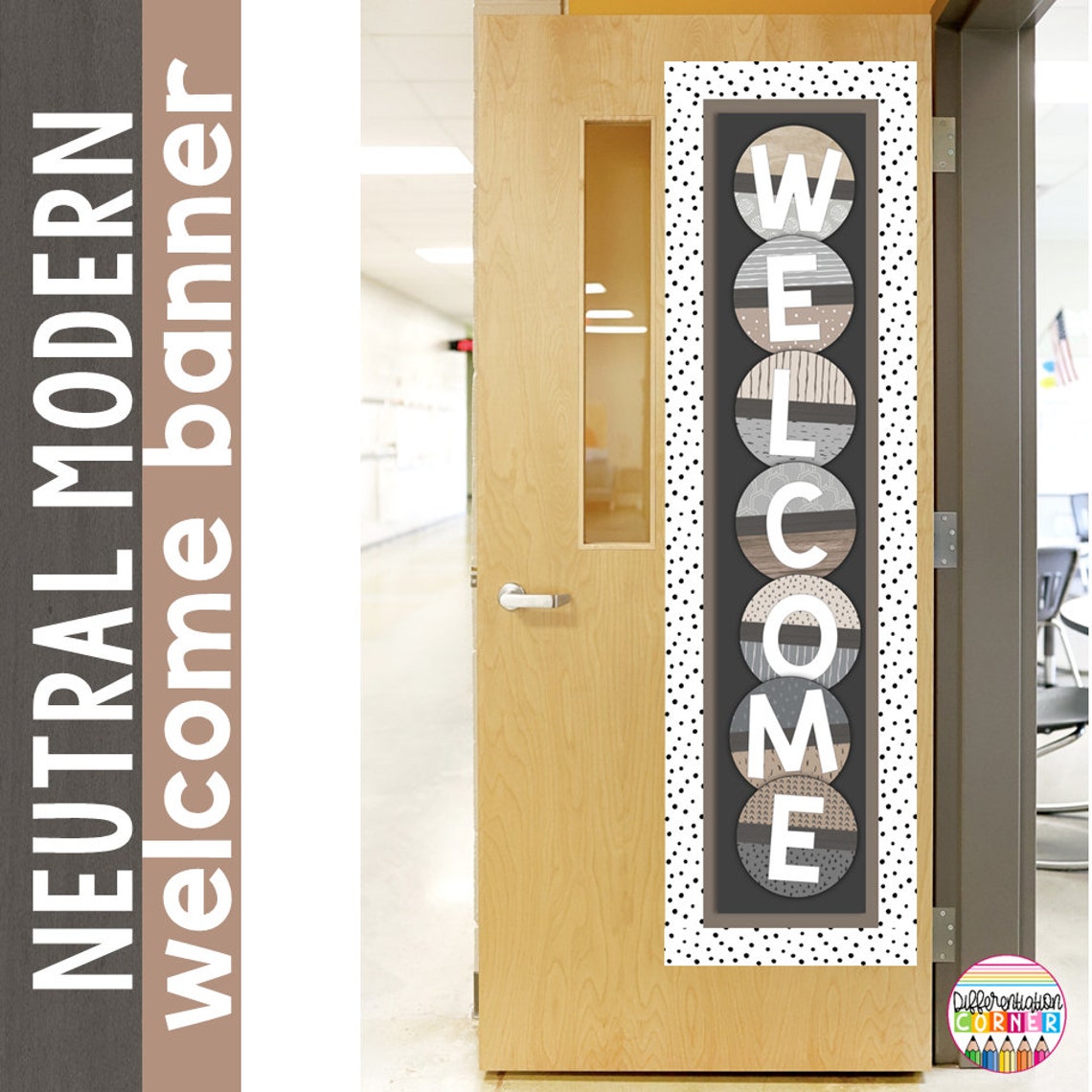 PRINTABLE Welcome Banner Boho Neutral Classroom Decor Neutral Welcome ...