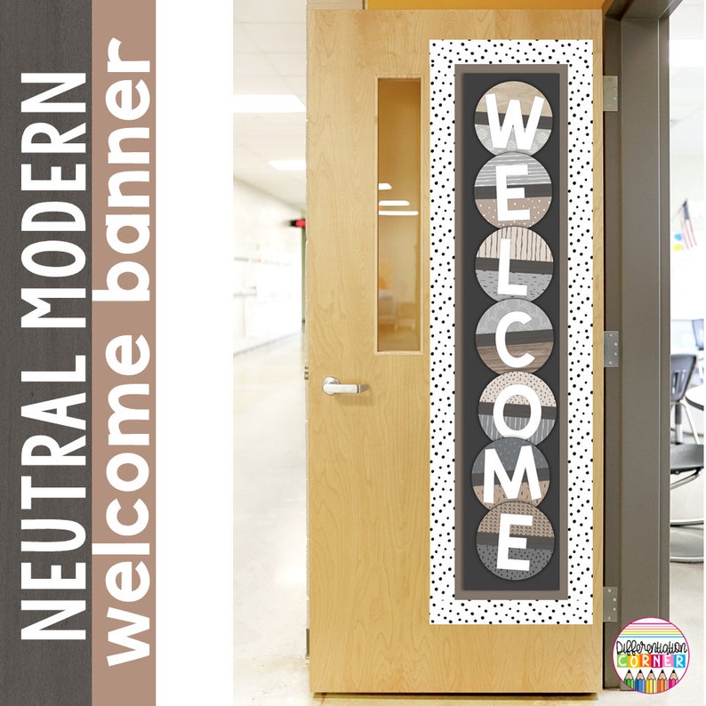 PRINTABLE Welcome Banner Boho Neutral Classroom Decor Neutral Welcome ...