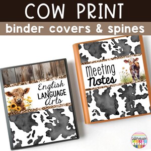 Editable Cow Print Binder Covers and Spines Farmhouse Classroom Decor ...