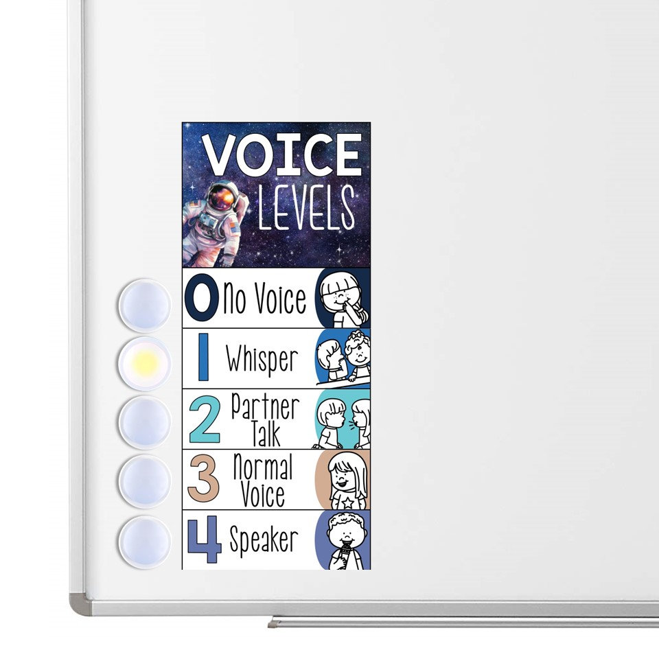 Printable Voice Level Chart Posters Space Theme Classroom Decor ...